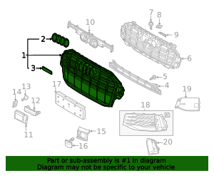 2020-2024 Audi Q7 Grille 4M0-853-651-AH-MX3 | OEM Parts Online