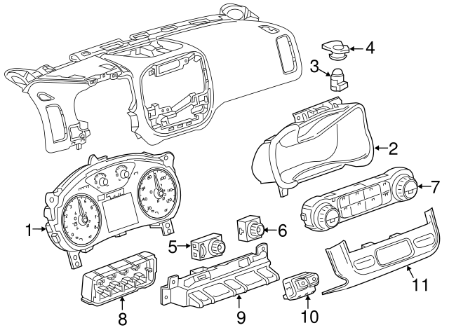 2015-2022 GM Black Carbon Metallic Instrument Panel Accessory Bezel ...