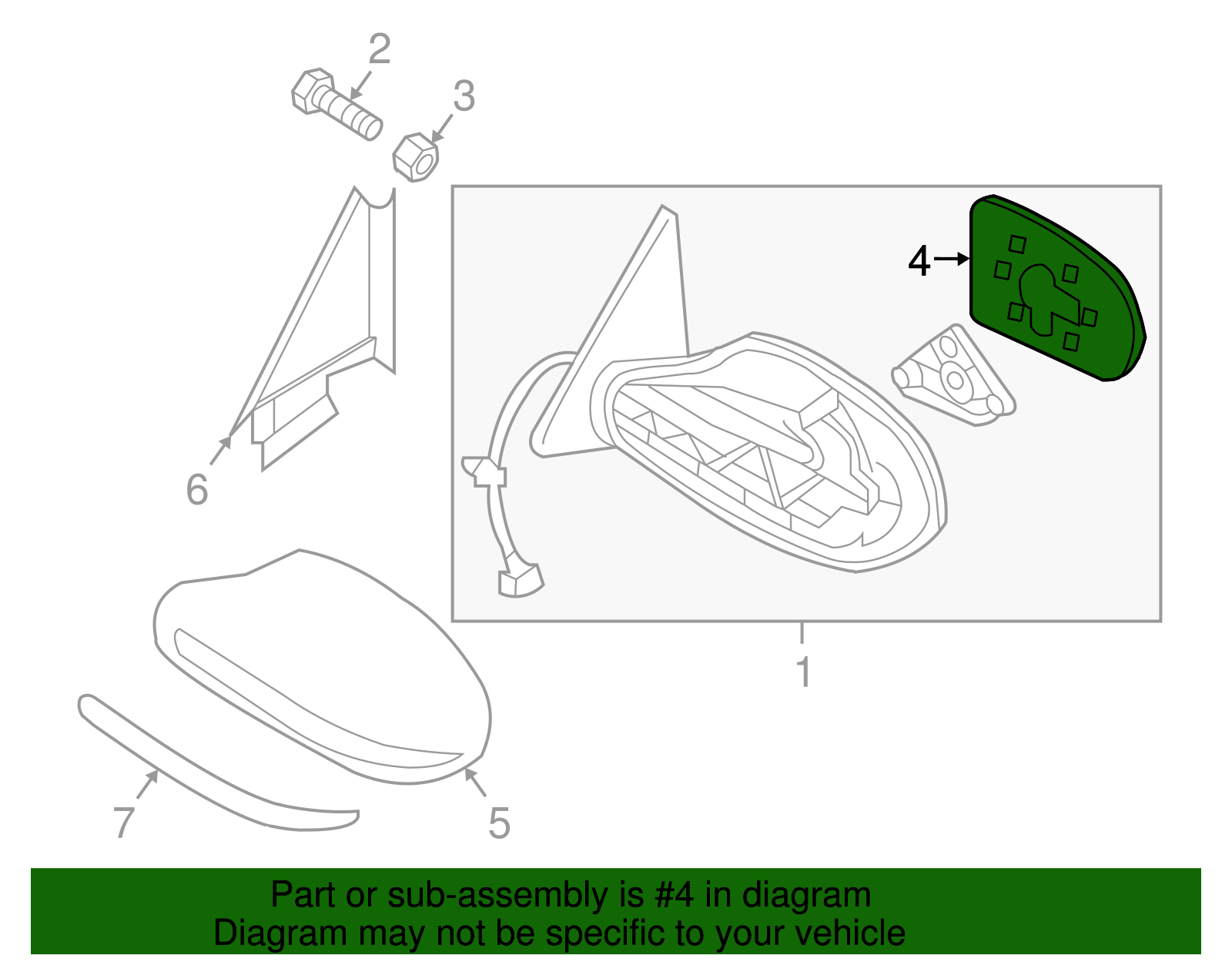 2010-2013 Nissan Altima Mirror Glass - Driver's Side (LH) 96302-ZN55E | NewAutoParts.com