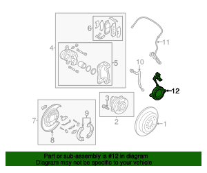 2011-2021 Kia ABS Wheel Speed Sensor 52751 B8100 | TascaParts.com