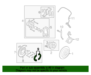 2014-2015 Kia Sorento Park Brake Shoes 58305-2WA00 | Kia Automotive Parts