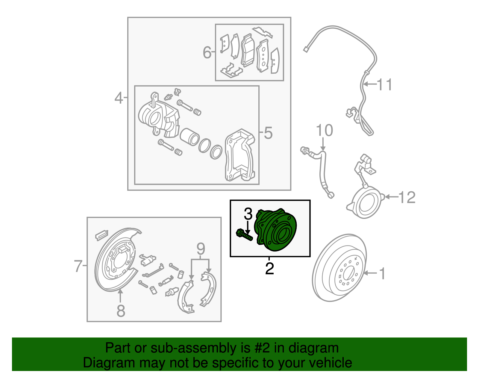 52750-2B100 - Hub Assembly 2011-2015 Kia Sorento | Genuine Kia Parts ...