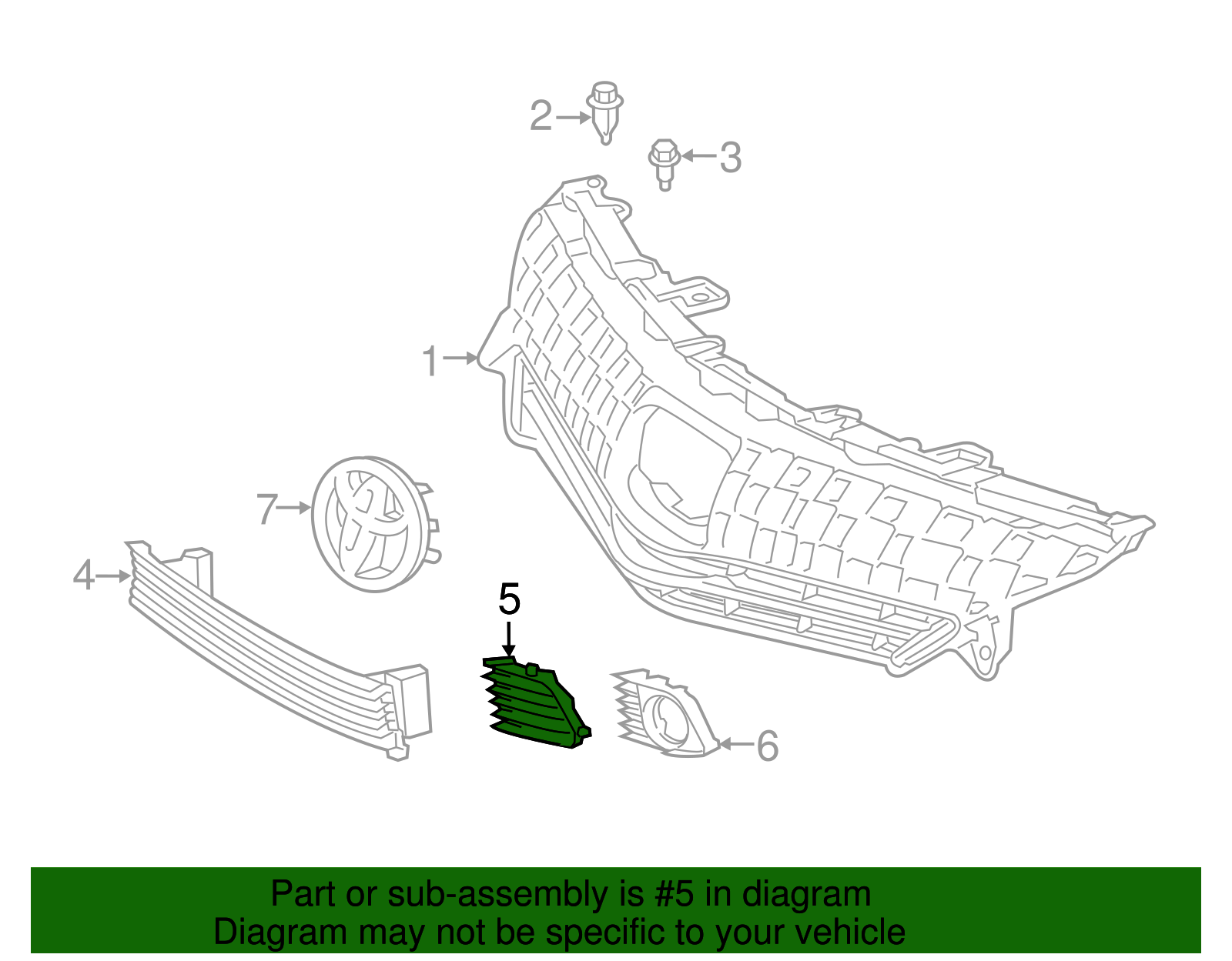 2012-2014 Toyota Prius V Cover Fog Lamp - DRIVERS SIDE 81482-47050 ...