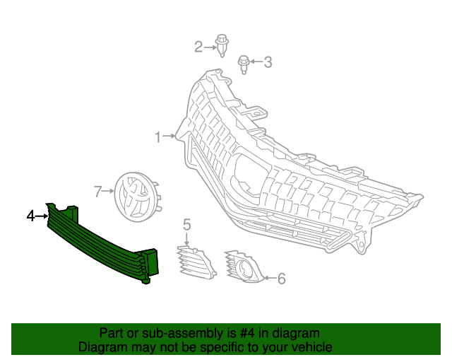2012-2014 Toyota Prius V Lower Grille 53112-47050 | Toyota Parts Center