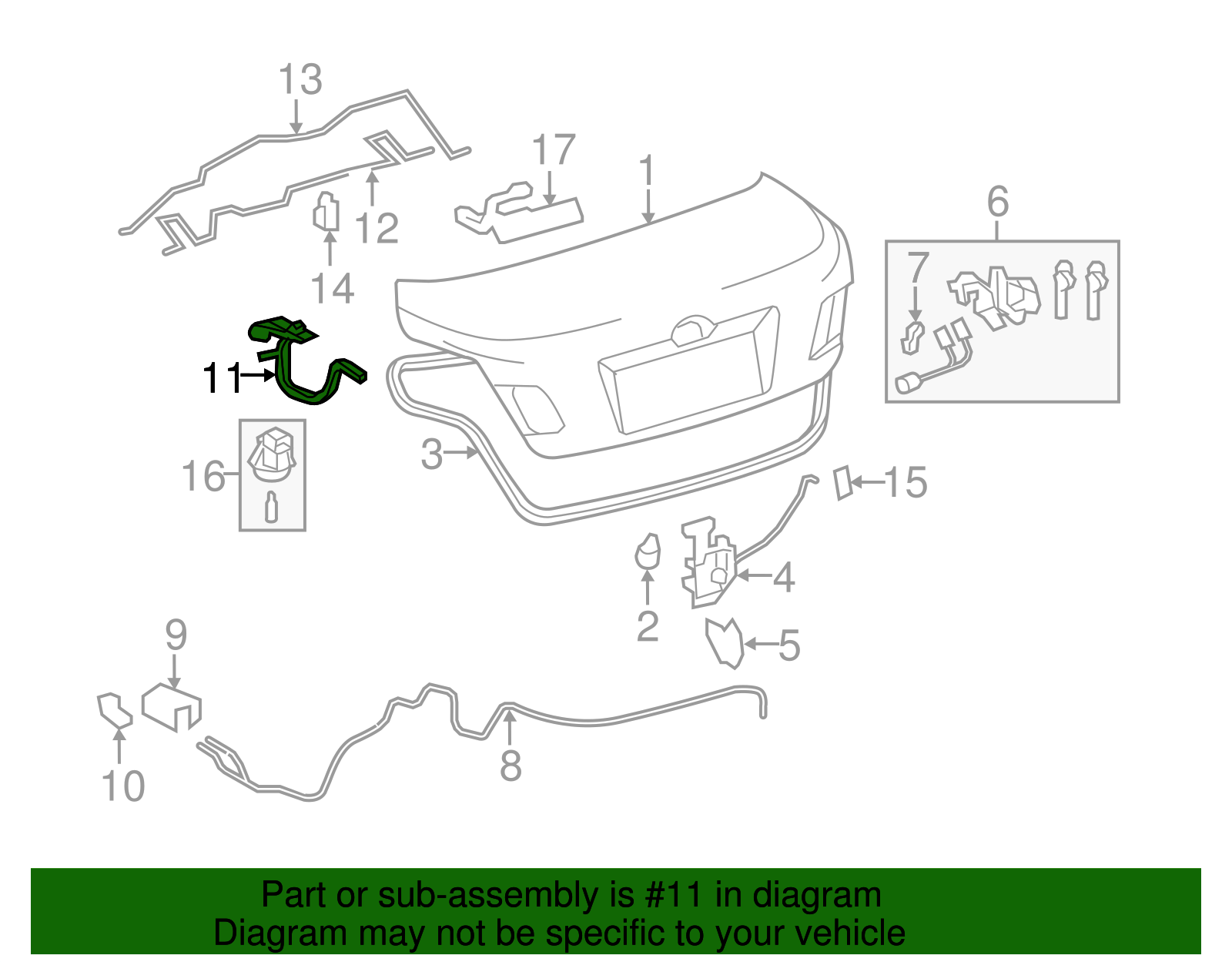 Genuine Toyota Hinge part# 64510-33060 for 2007-2011 Toyota Camry ...