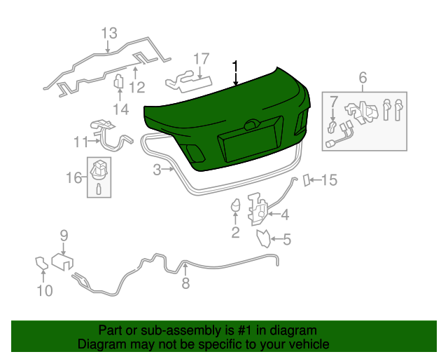 2007-2011 Toyota Camry Trunk Lid 64401-06281 | Toyota Parts Center