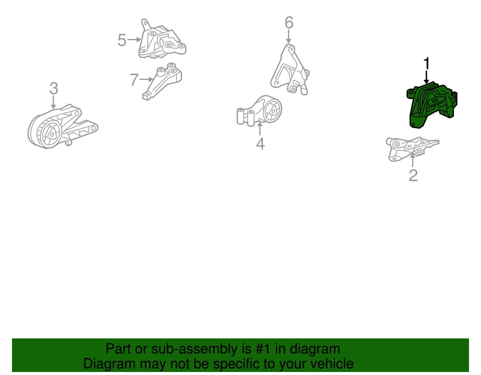 2011-2016 Chevrolet Passenger Side Engine Mount 13347455 GM ...