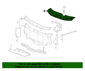 84574863 - Radiator Air Upper Baffle 2017-2023 GM | Chevrolet Parts Direct