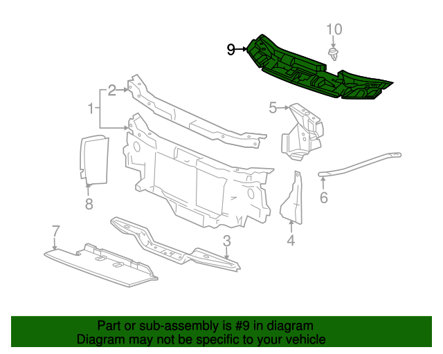 2018-2020 GM Radiator Air Upper Baffle 84574863 | GMPartsDirect.com