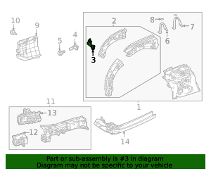 2020 Toyota Highlander Gusset 53786-0E010 | Toyota Parts Center