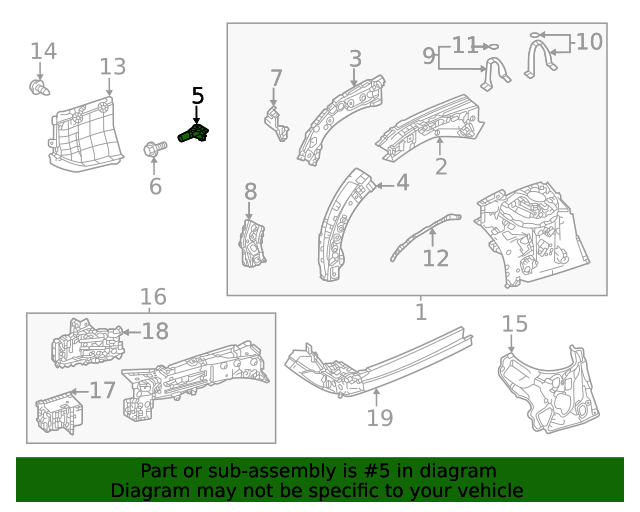 2020-2023 Toyota Highlander Front Brace 53835-0E080 | Toyota Parts