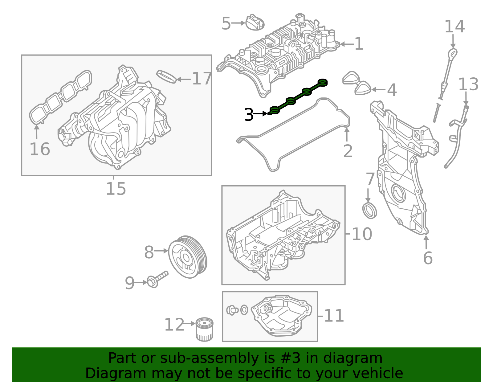 2018-2025 Nissan Valve Cover Gasket 13270-5RB0B | Nissan Parts Central