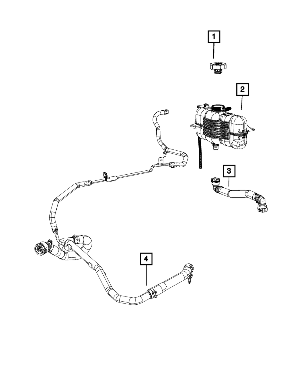 2019-2022 Jeep Cherokee Coolant Bottle Outlet Hose 68319565ac ...