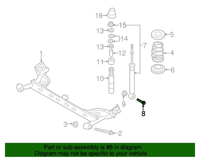 56280-JA00C - Shock Bolt 2009-2024 Nissan | Nissan Parts & Accessories ...