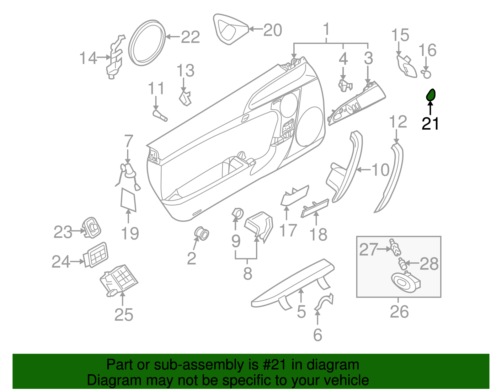 2005-2013 Porsche Door Interior Trim Panel Cap 997-555-577-00-5V7 ...