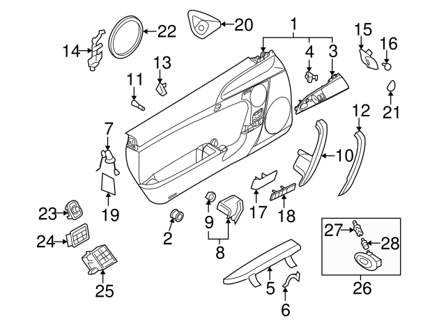 Genuine Porsche 997-555-431-01-FSP |Door Interior Trim Panel Cap | FREE ...