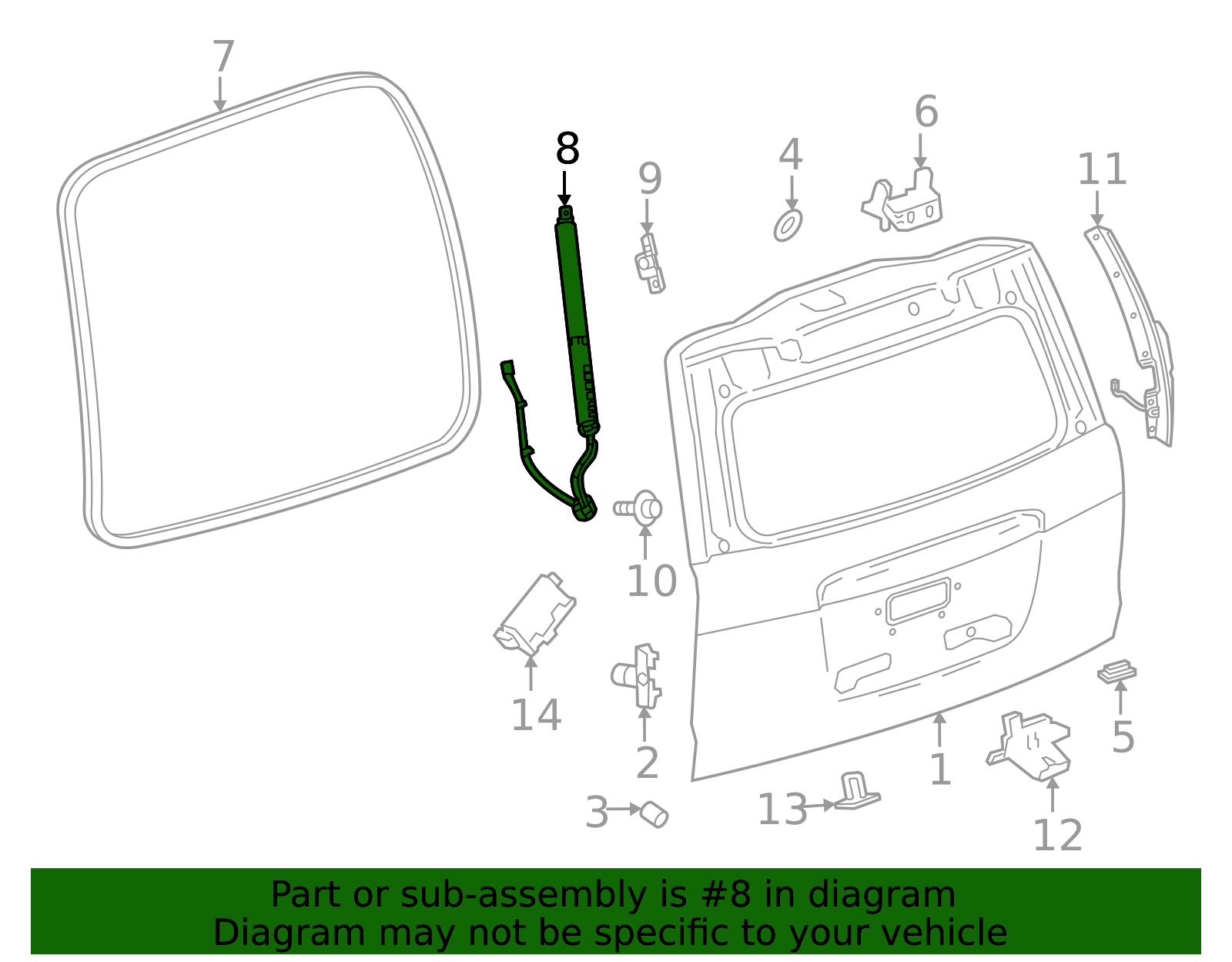 2021-2025 GM Lift-Gate Lift Support 87840008 GM | GMPartsDirect.com