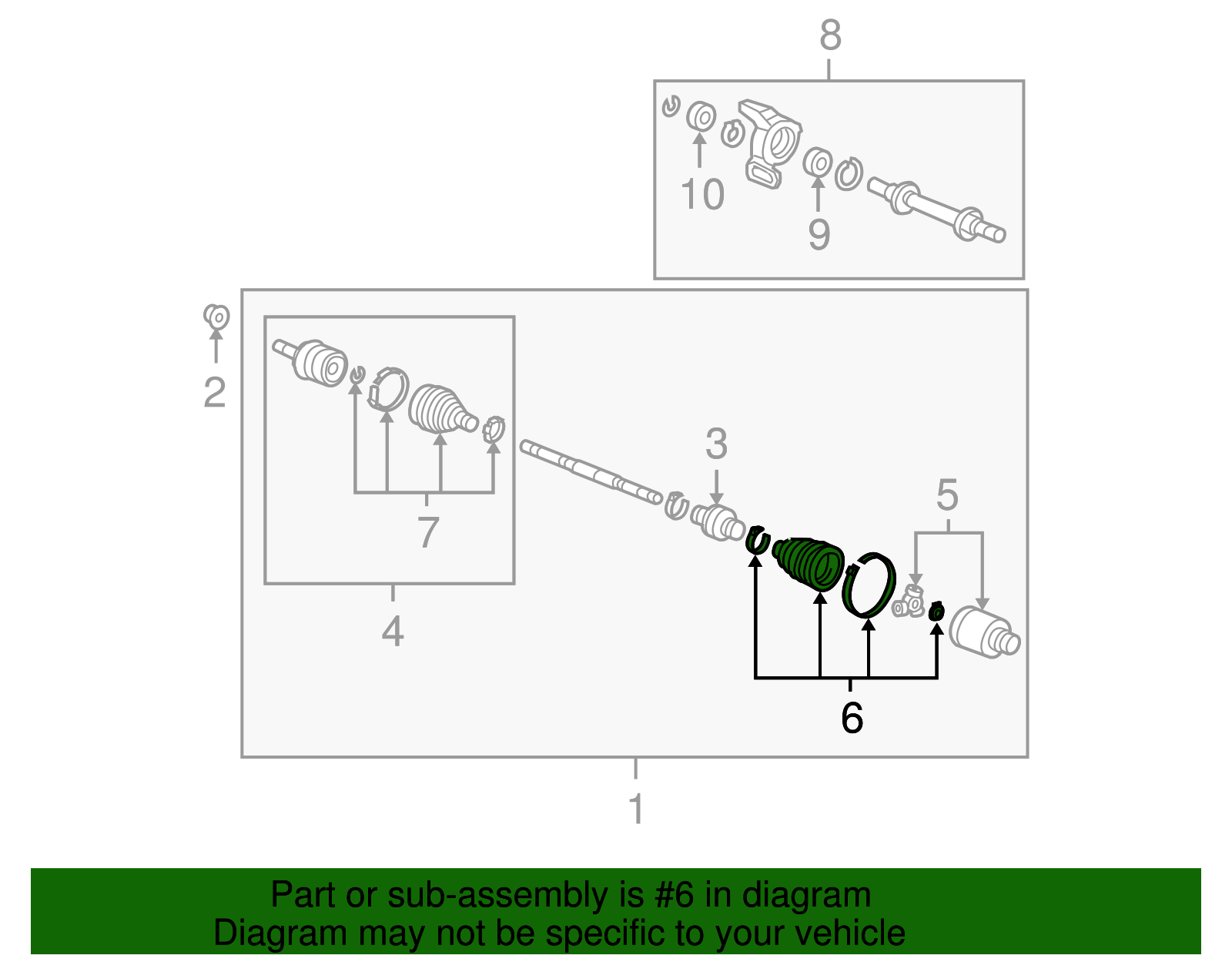 44017-SNE-A21 - 2006-2015 Honda Civic - Boot Set Inboard (Gkn) | Honda ...