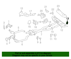 166-492-00-44 - Muffler & Pipe Front Bushing 2012-2023 Mercedes-Benz ...