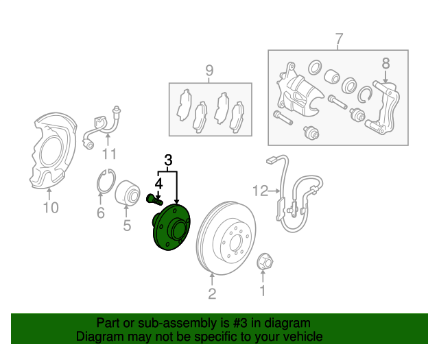 43502-02080 - Hub Sub Assembly Front Axle - 2000-2019 Toyota | Sparks Parts