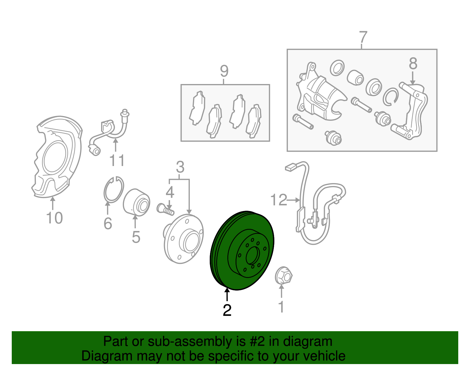 Genuine Toyota Brake Rotor part# 43512-02240 for 2008-2019 Toyota ...