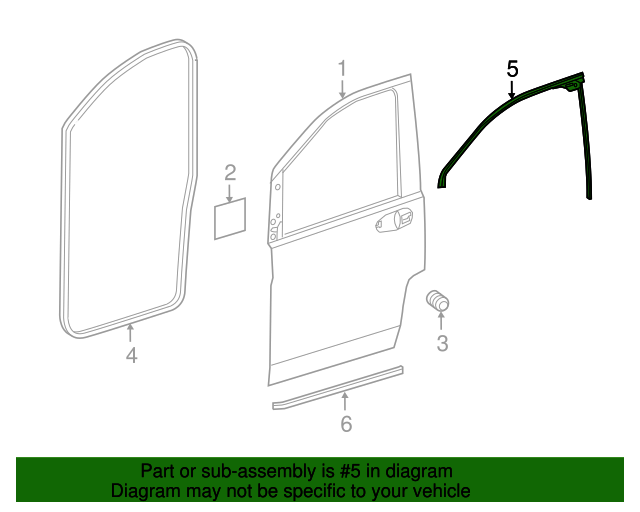 447720035464 - Upper Weather-Strip 2016-2023 Mercedes-Benz Metris ...