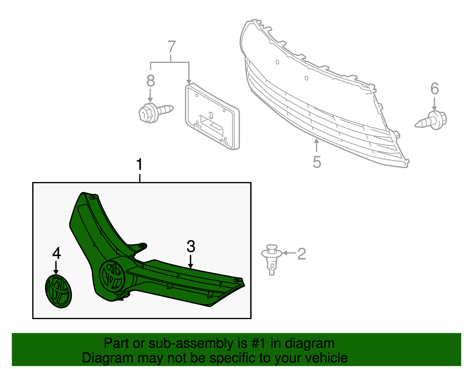 2014-2016 Toyota Corolla Grille Assembly 53100-02560 | Toyota San Diego ...