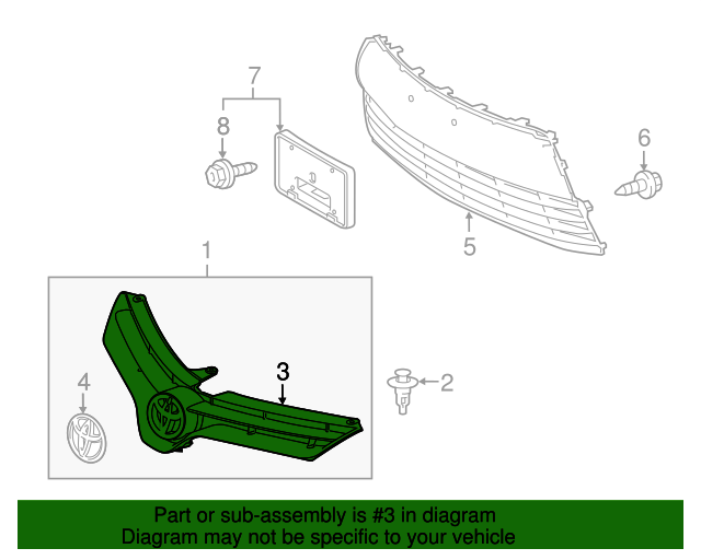 2014-2016 Toyota Corolla Upper Grille 53111-02880 | OEM Parts Online