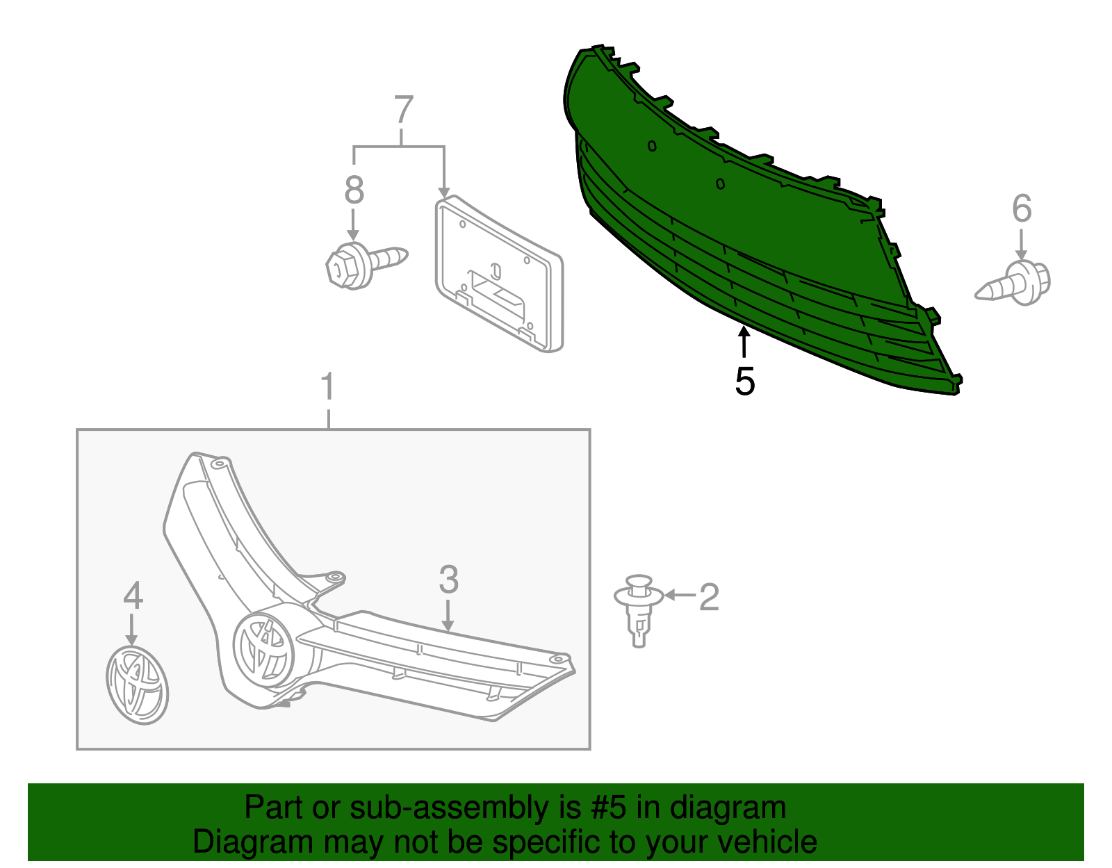 2014-2016 Toyota Corolla Lower Grille 53112-02450 | Toyota Parts Center