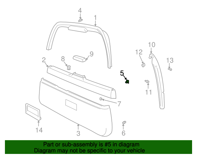 1998-2000 Volvo V70 Lift Gate Trim Clip 9145885 | TascaParts.com
