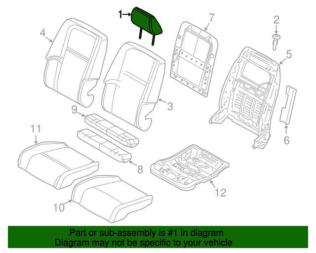 2011-2019 Dodge Journey Headrest 1UK76DX9AB | TascaParts.com