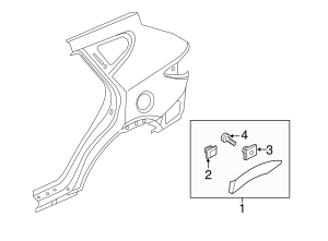 87742-4Z000 - Wheel Arch Molding 2013-2018 Hyundai Santa Fe Sport ...
