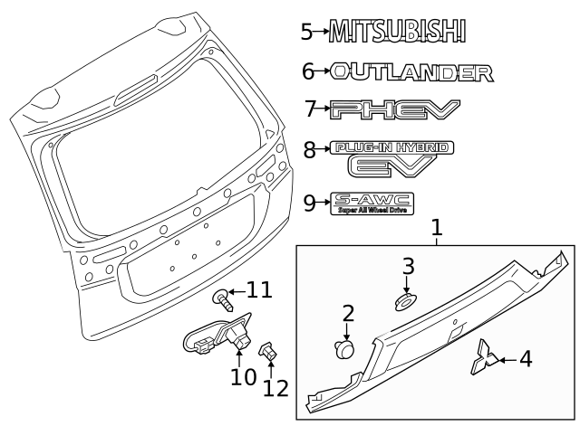2010-2020 Mitsubishi Nameplate 7415A209 | Auto Parts