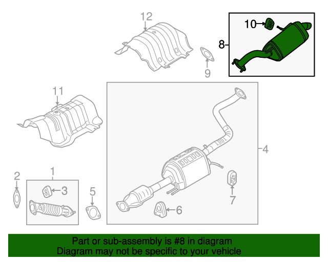 2014-2019 Kia Soul Rear Muffler 28710-B2500 | Kia Automotive Parts