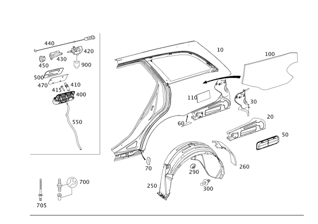 Paneling, Flap - 2011-2016 Mercedes-Benz (212-757-01-06) | MB Parts Center