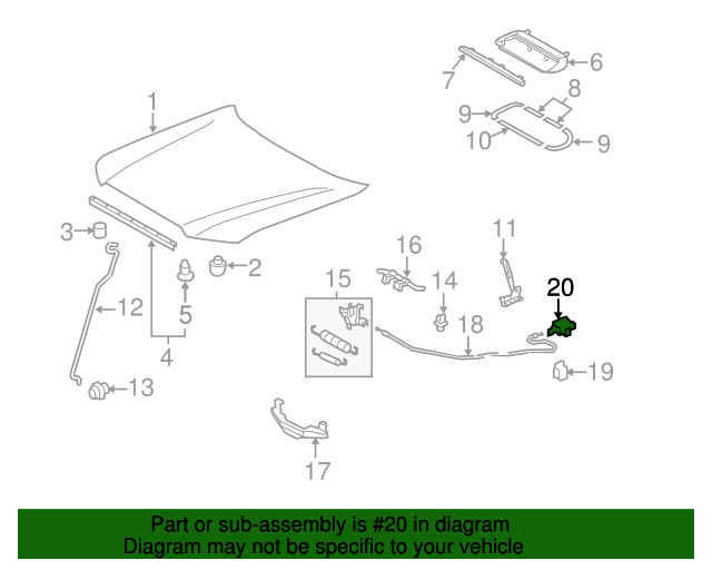 2009-2015 Toyota Release Handle 53601-02020-E3 | Toyota Parts Center