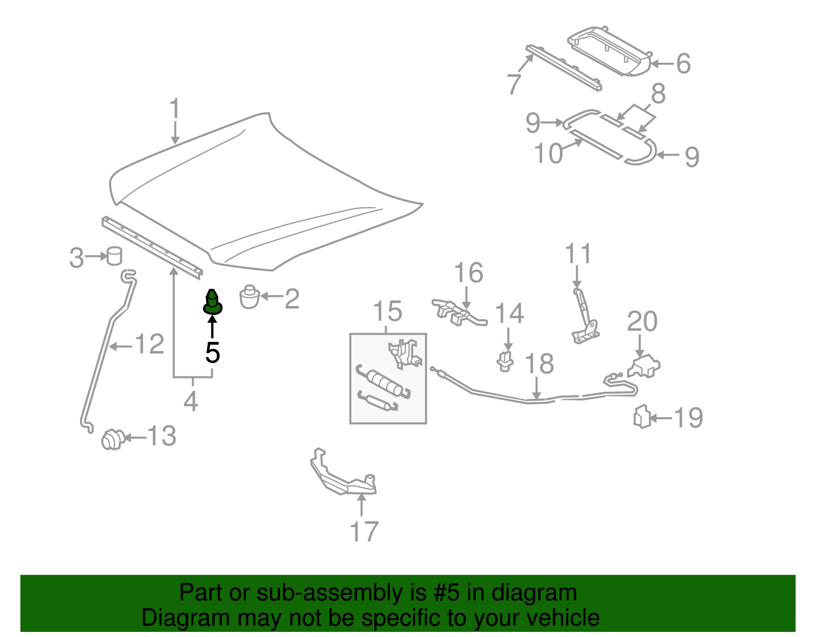 Genuine Toyota Seal Clip part# 90467-A0009 for 2012-2015 Toyota Tacoma ...