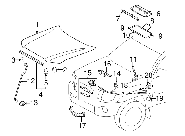 53301-04210 - Hood - 2012-2015 Toyota Tacoma | OEM Genuine Toyota Parts