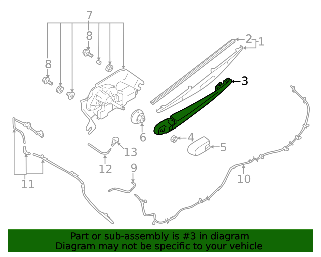 86532XC09A - Wiper Arm - 2019-2021 Subaru Ascent | World OEM Parts Subaru