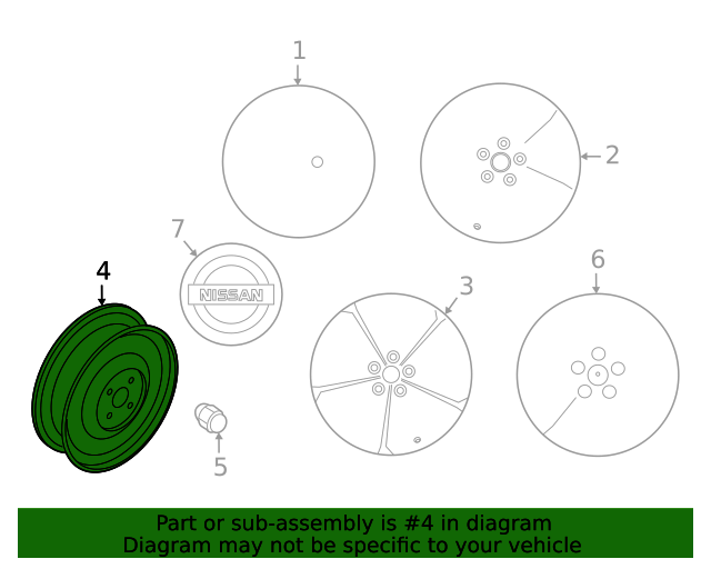 2020-2022 Nissan Sentra Wheel, Alloy 40300-6LB3B | OEM Parts Online