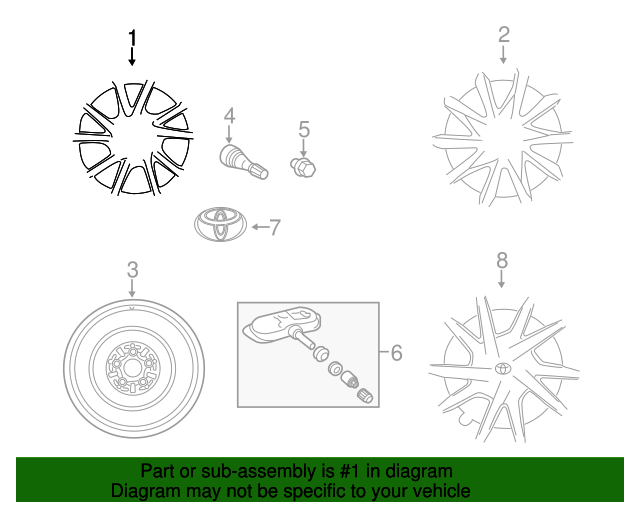 2012-2017 Toyota Prius V Wheel Alloy 16 42611-47240 | OEM Vehicle Parts
