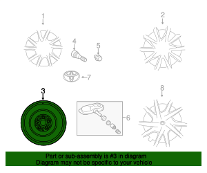 42611-75101 - Spare Tire - 2011-2018 Toyota | OEMGenuineParts.com