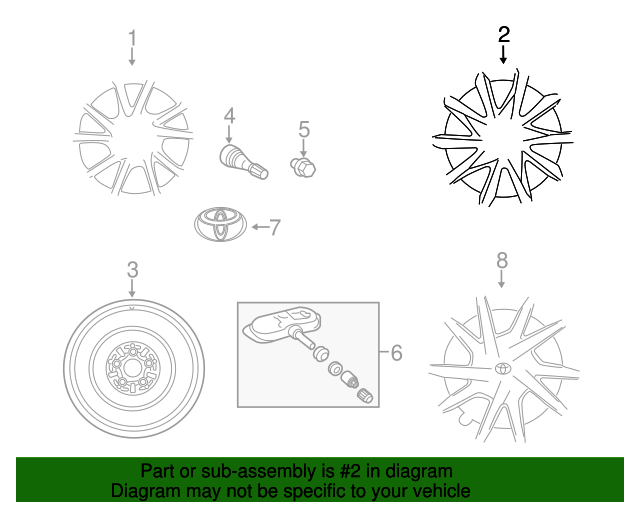 2015-2017 Toyota Prius V Wheel Alloy 17 Inch 4261A-47040 | Sparks Parts
