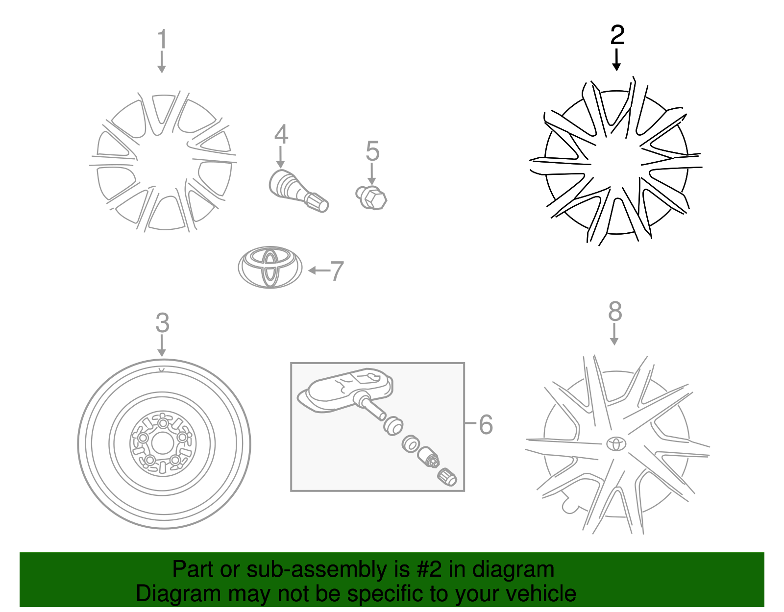 2015-2017 Toyota Prius V Wheel Alloy 17 Inch 4261A-47040 | Toyota Parts ...