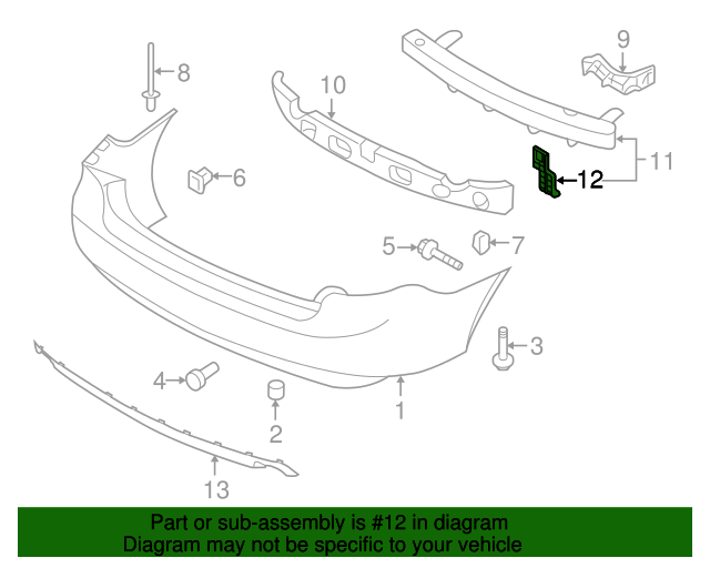 2009-2010 Kia Optima OEM NEW 08-10 Kia Optima Sedan Bracket-Rear Beam ...