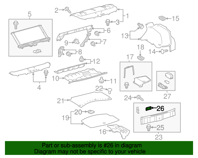 64439-53040-C0 - Rear Panel Trim Cover 2014-2024 Lexus | Lexus of ...
