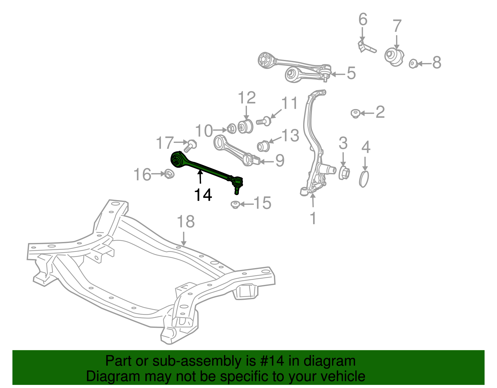 2010-2011 Mopar Rear Lateral Link 68306530AA | Mopar Parts Canada
