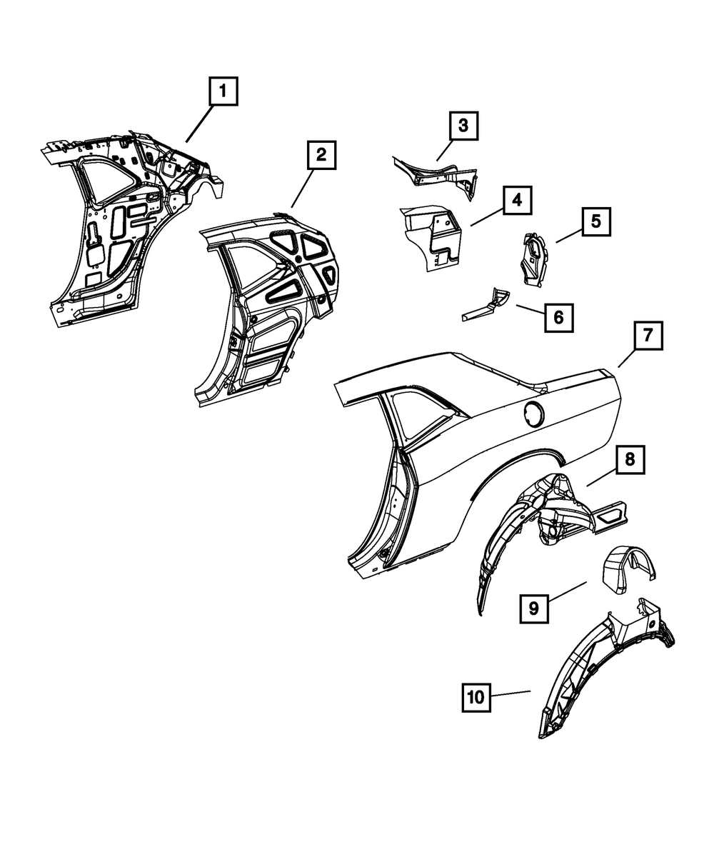 2008-2014 Dodge Challenger Wheelhouse Panel, Left 5112893AD | Mopar eStore