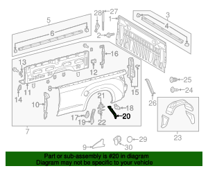 65601-0C040 - Quarter Panel Splash Shield - 2014-2020 Toyota Tundra ...