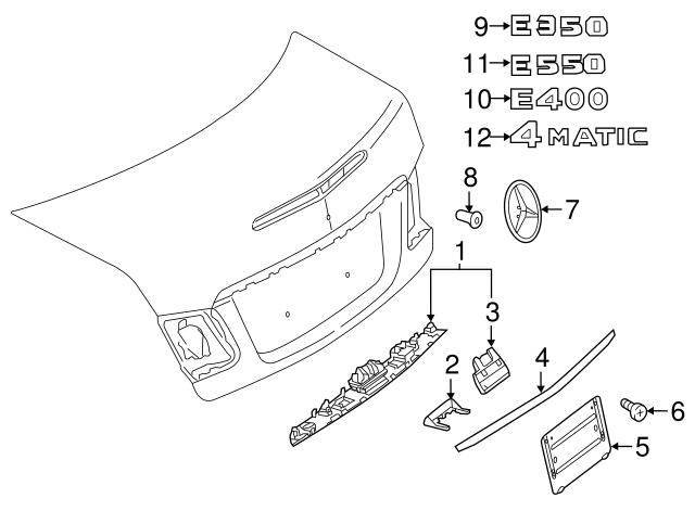 207-750-01-00 - Deck Lid Handle 2014-2017 Mercedes-Benz ...
